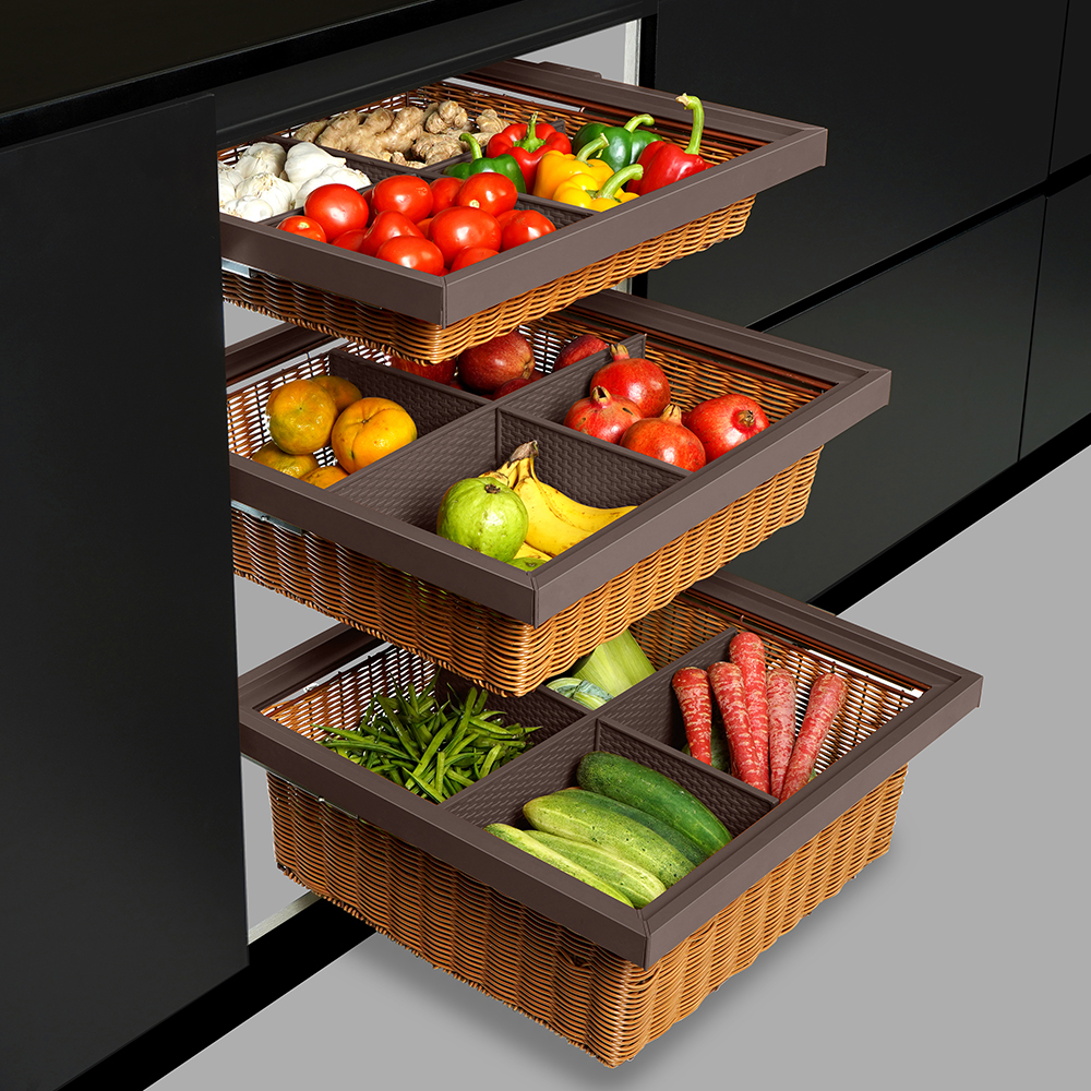 Wicker Basket - Soft Close with partition